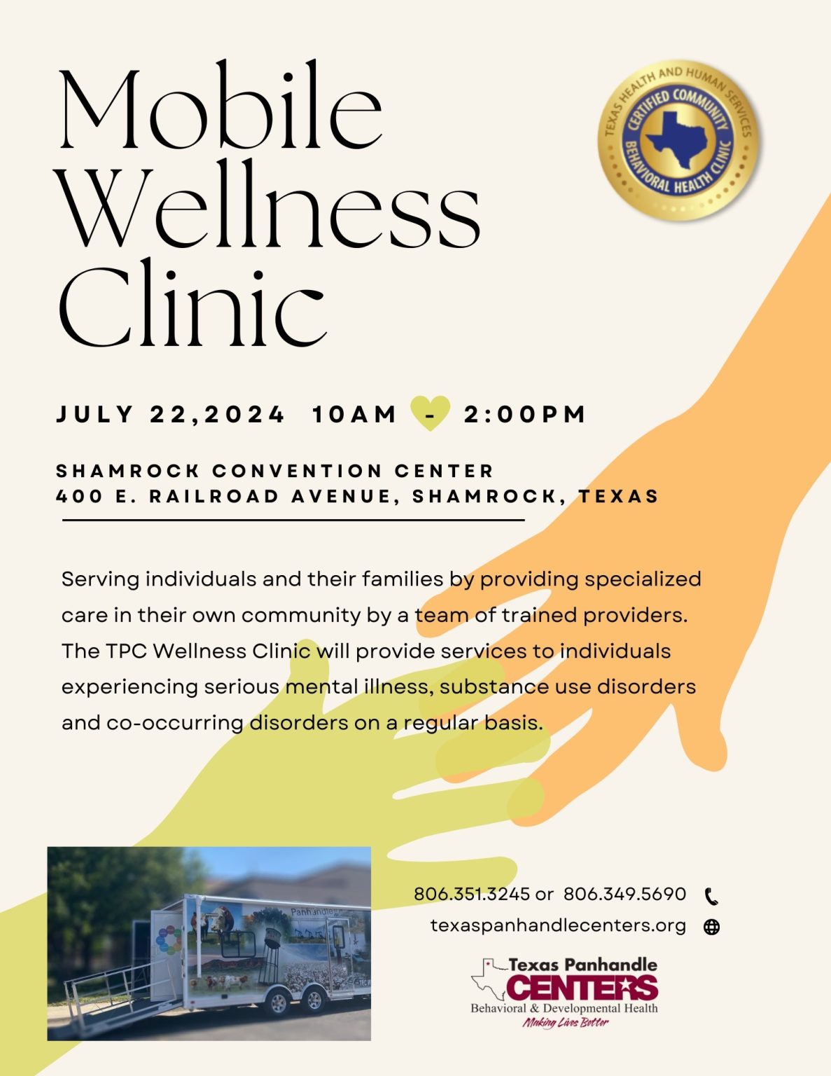 Mobile Wellness Clinic - July 22, 2024 - City of Shamrock